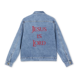 JESUS IS LORD, Mens Christian Gifts, Mens Christian Jacket, Mens Denim ...