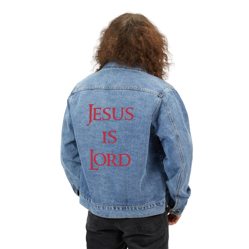 JESUS IS LORD, Mens Christian Gifts, Mens Christian Jacket, Mens Denim ...