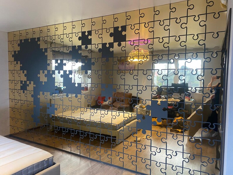 3D Gold Wall Decoration Puzzle. Panels of 9 Set of Puzzles With Self ...
