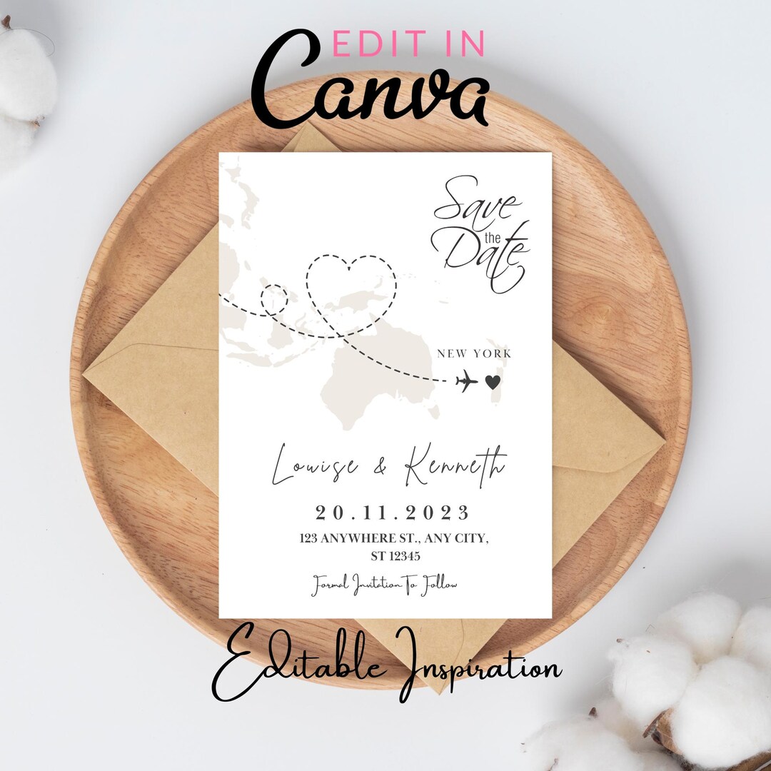 Editable Destination Save the Date Template Abroad Save the Date ...
