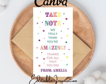 Take Note We Think You Are Just Awesome Tag | Printable End of School ...