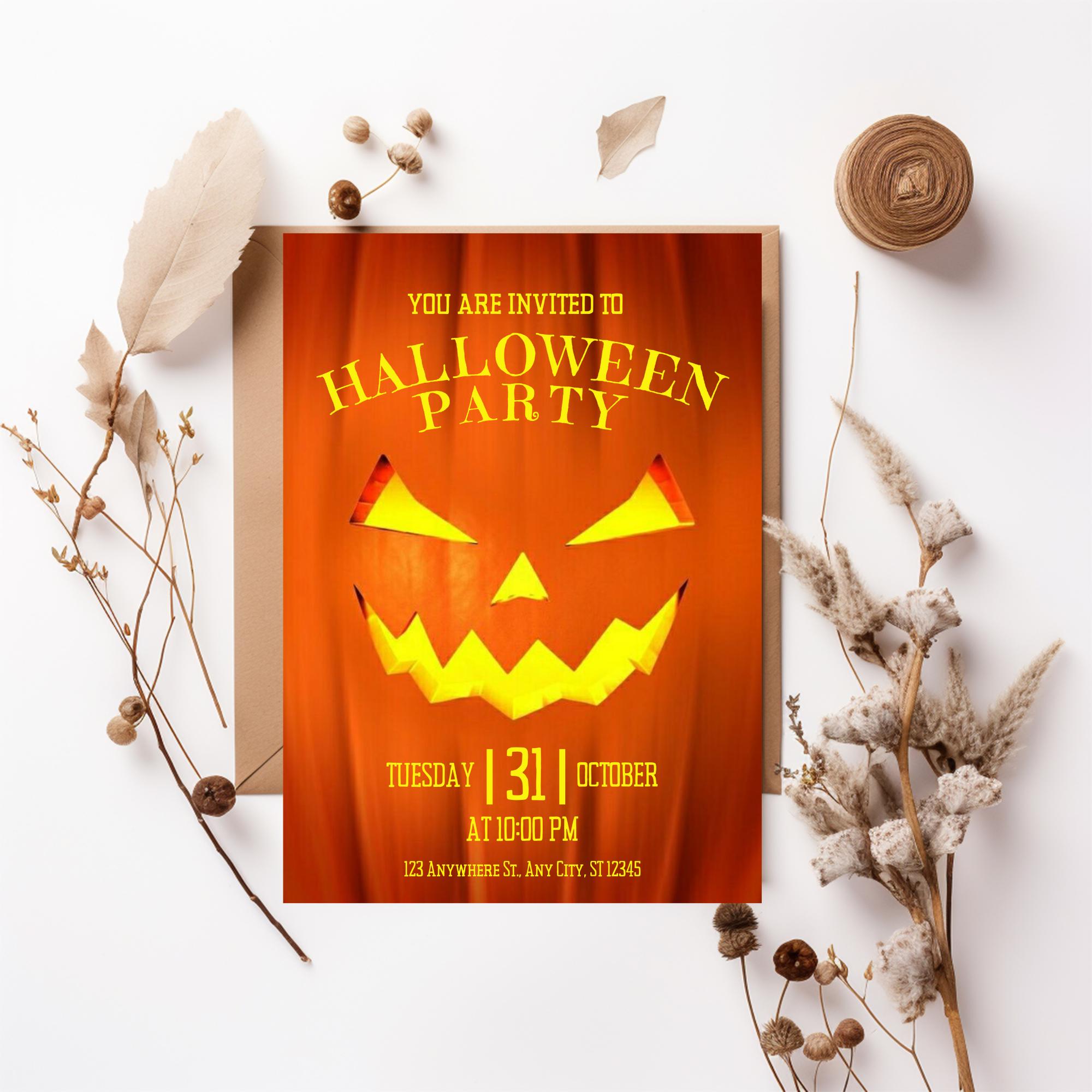 Editable Halloween Party Invitation Template, Halloween Birthday Party ...