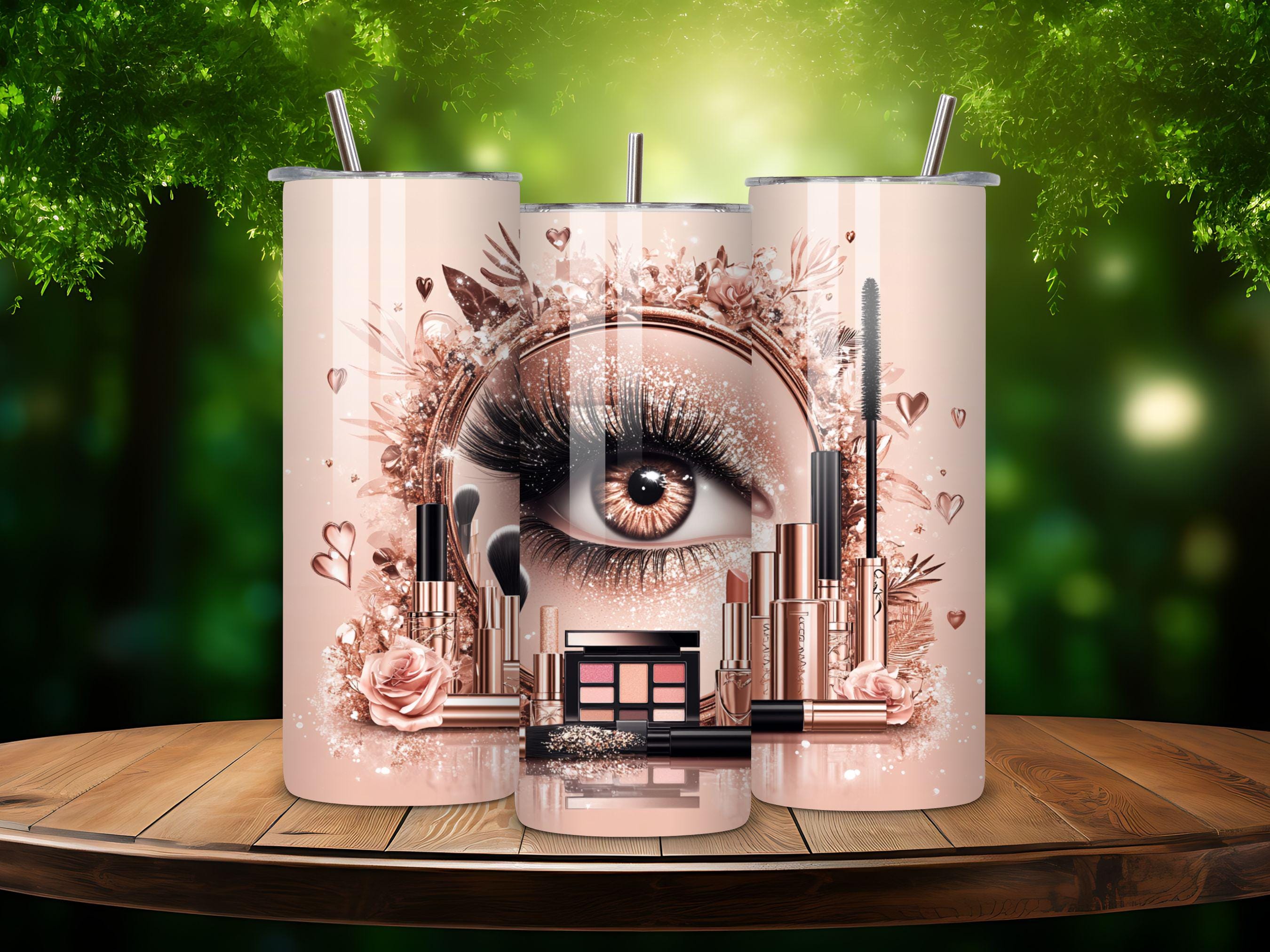 Makeup Artist Tumbler Wrap: Cosmetics Design, 20oz Skinny Tumbler (PNG ...