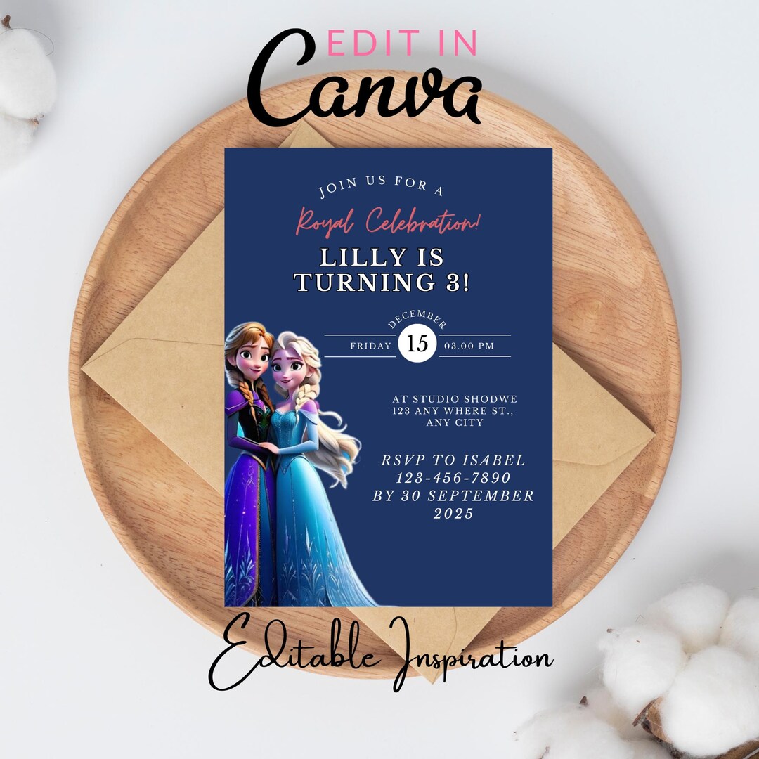 FROZEN Invitation Elsa Birthday Invitation Winter Snow Birthday ...