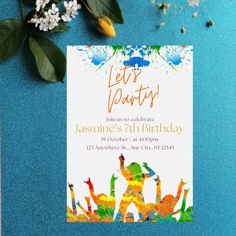 Editable Let's Party Birthday Invitation, Surprise Birthday Party ...