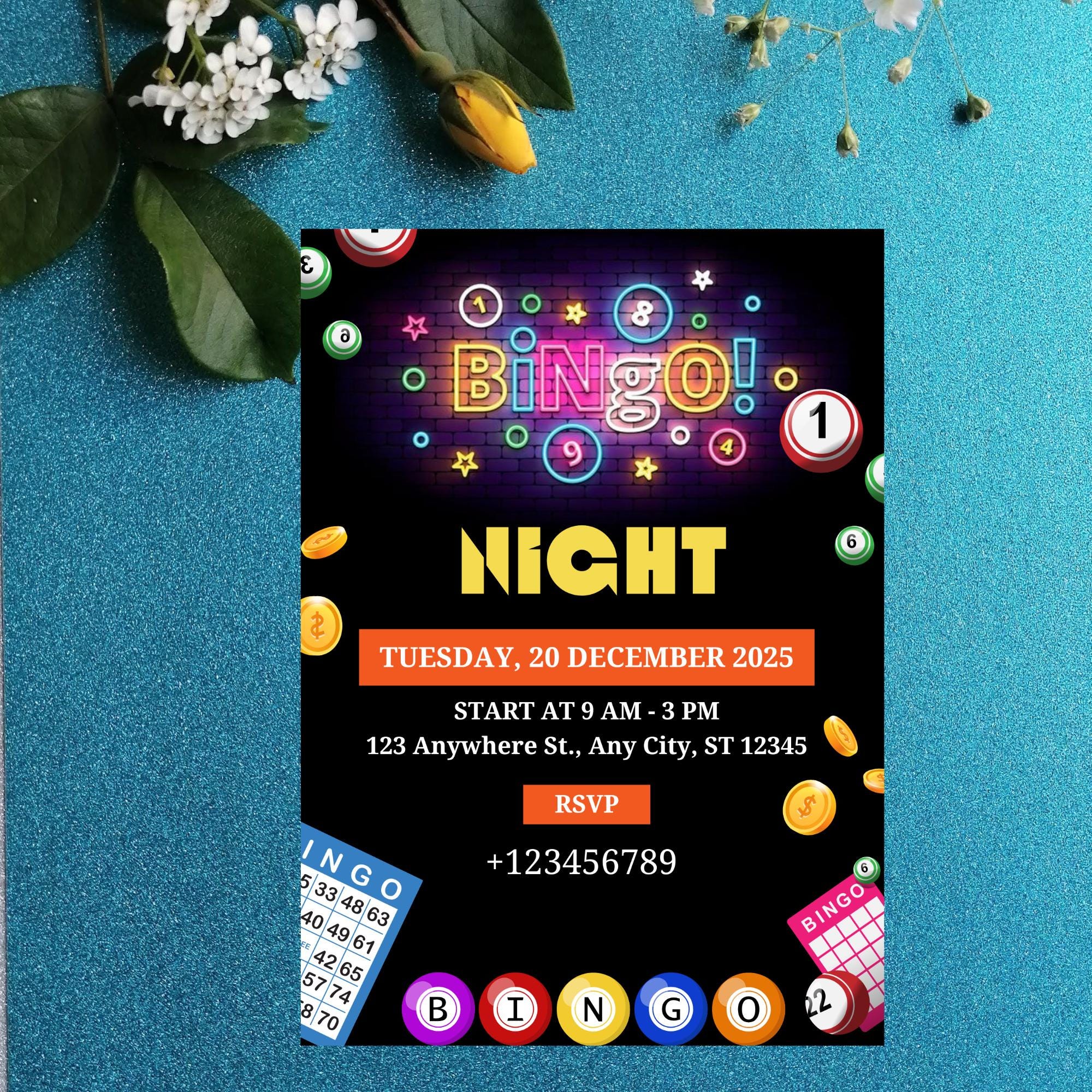 Game Night Fundraiser Editable Flyer Canva Invitation Template Instant ...