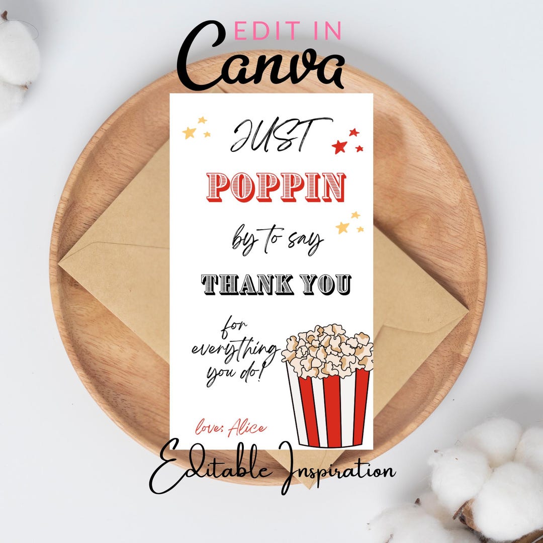 EDITABLE | Popcorn Teacher Appreciation Tags | Gift Tags | Thank You ...