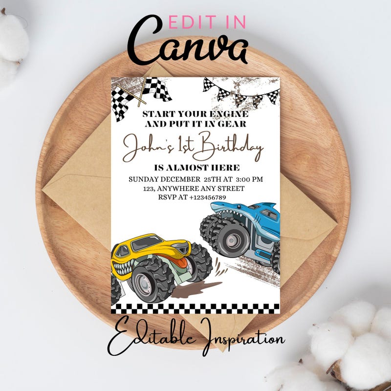 Monster Jam Invites - Etsy