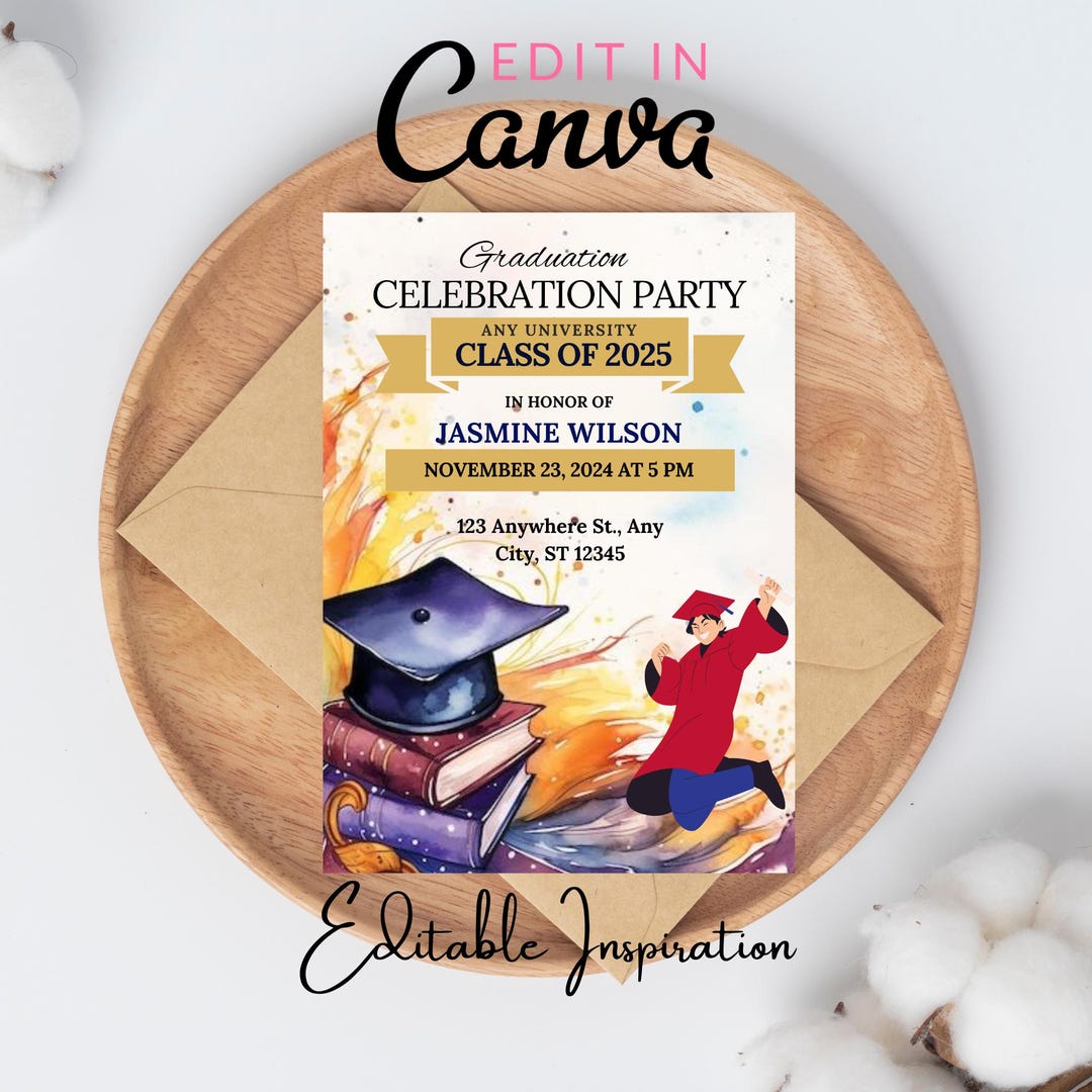 Editable Graduation Invitation Template Printable Printable Graduation ...