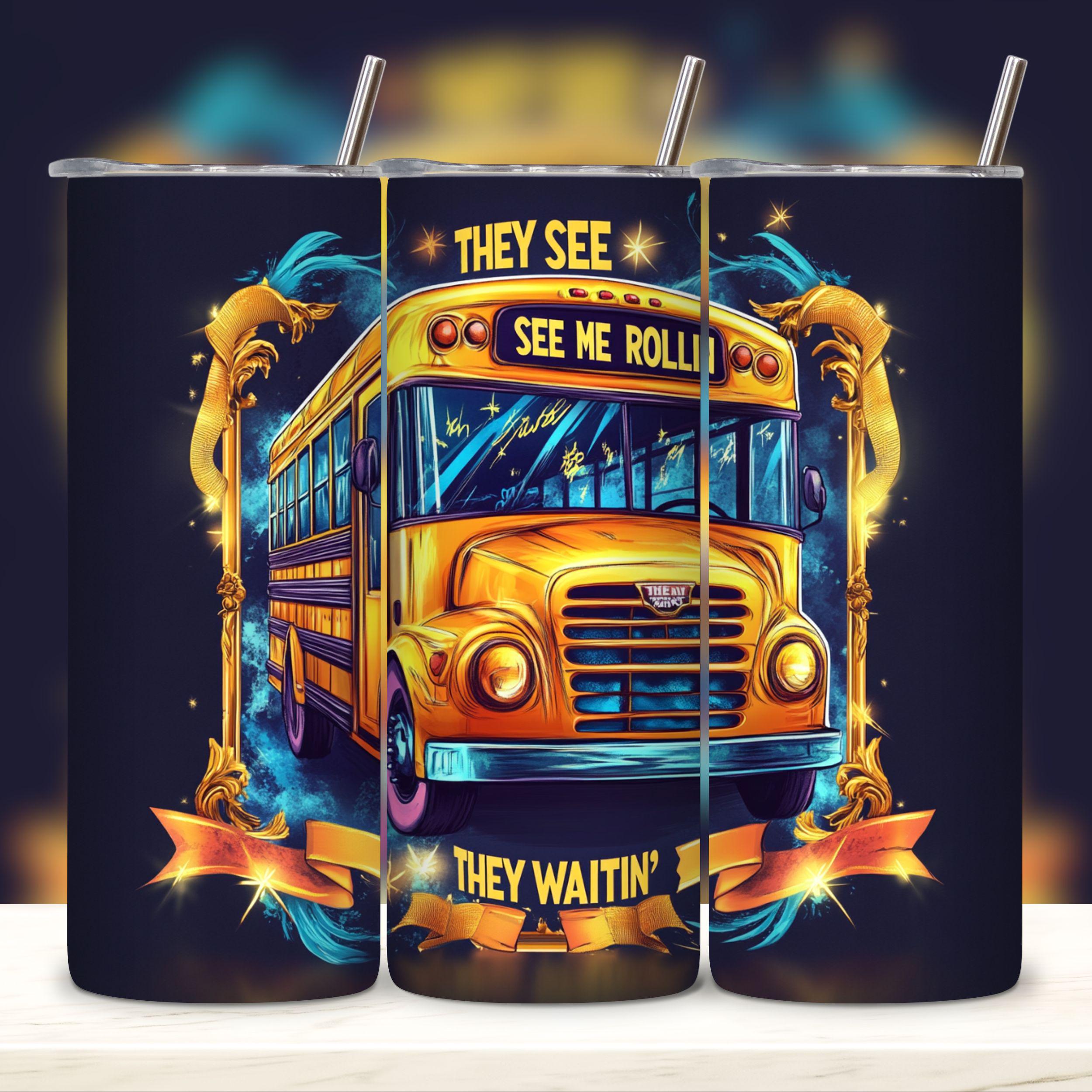 School Bus Driver Tumbler Wrap Png Sublimation Designs, Back to School ...