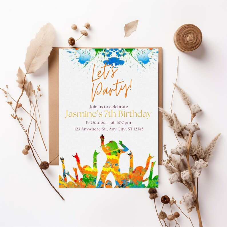 Editable Let's Party Birthday Invitation, Surprise Birthday Party ...