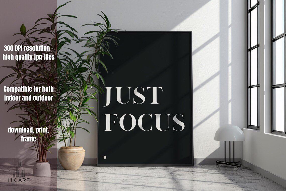 Just Focus Printable Poster, Motivational Wall Art Print, , Modern ...