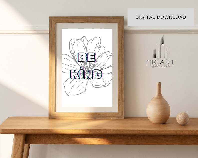Be Kind Printable Wall Art, Quote Poster, Printable Wall Art, Modern ...