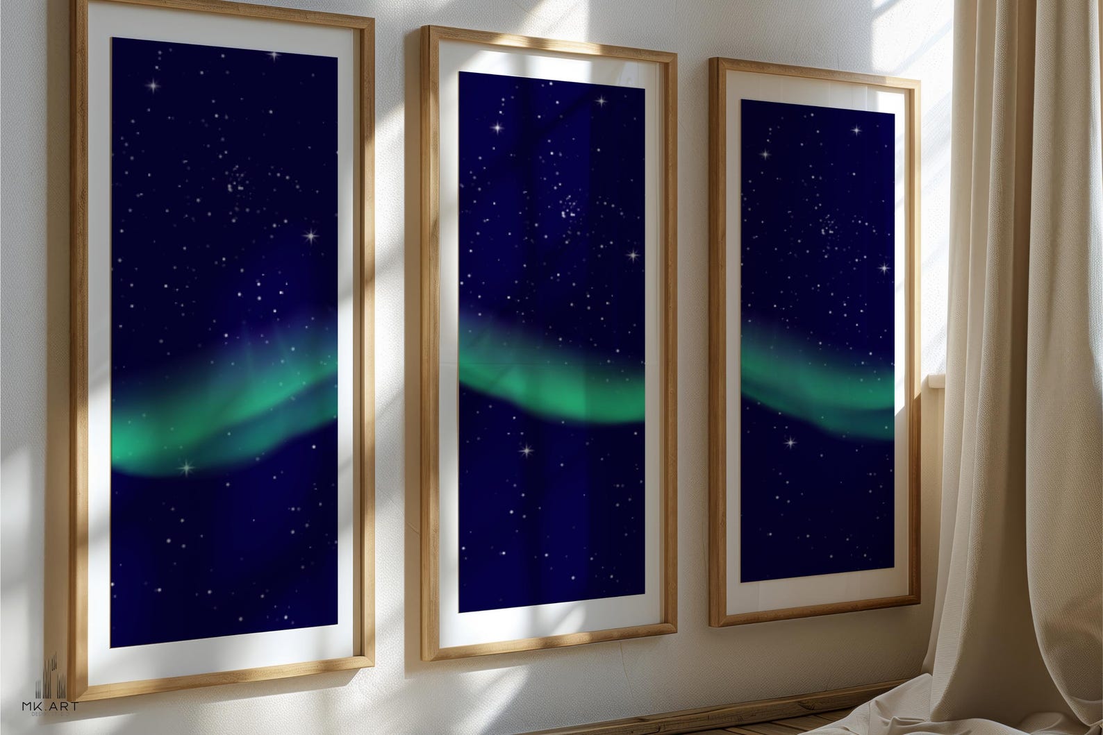 Northern Lights Wall Art Set, Printable Wall Decor, Aurora Borealis ...