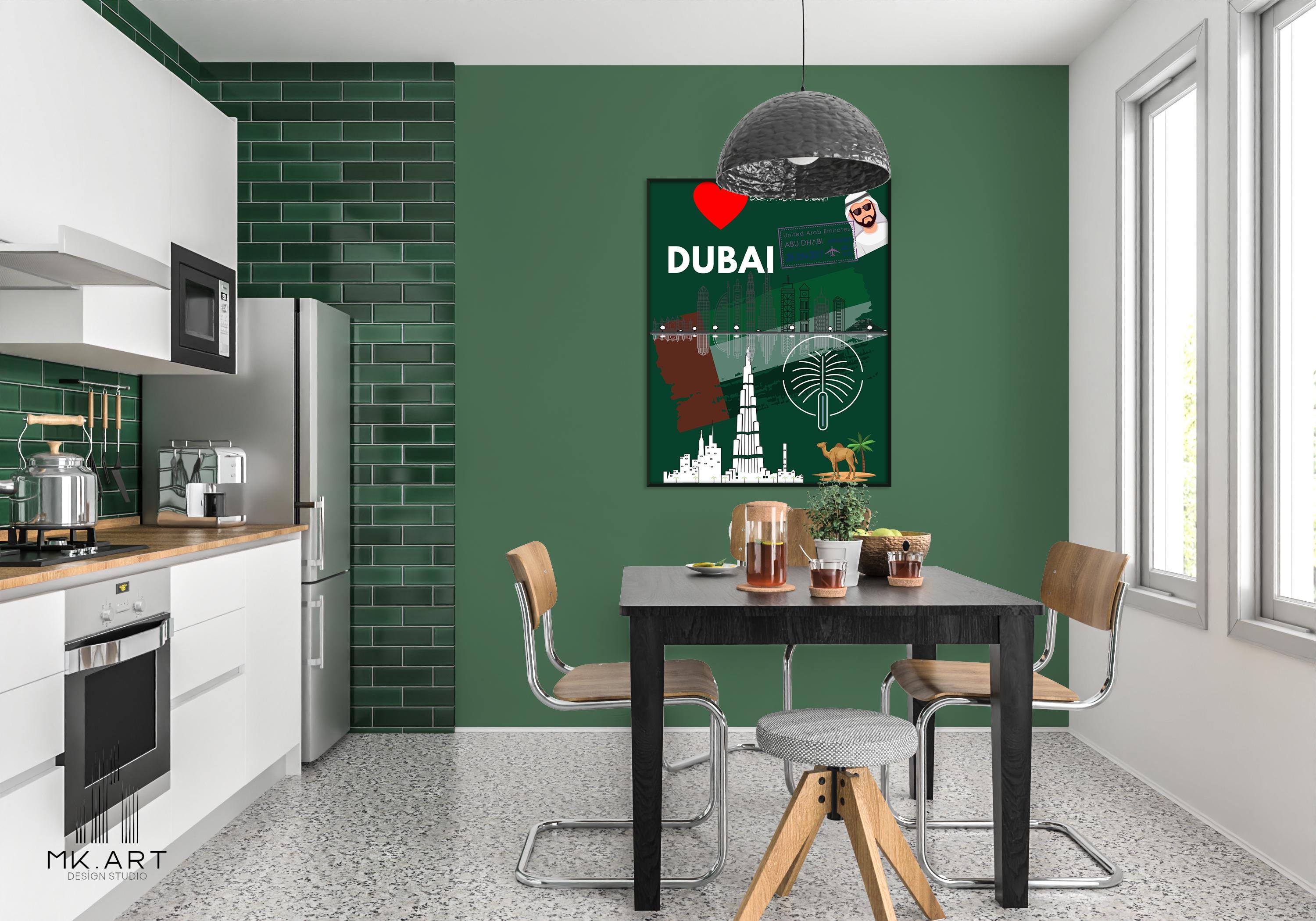 Dubai City Printable Wall Art, Travel Print, City Poster, Maximalist ...