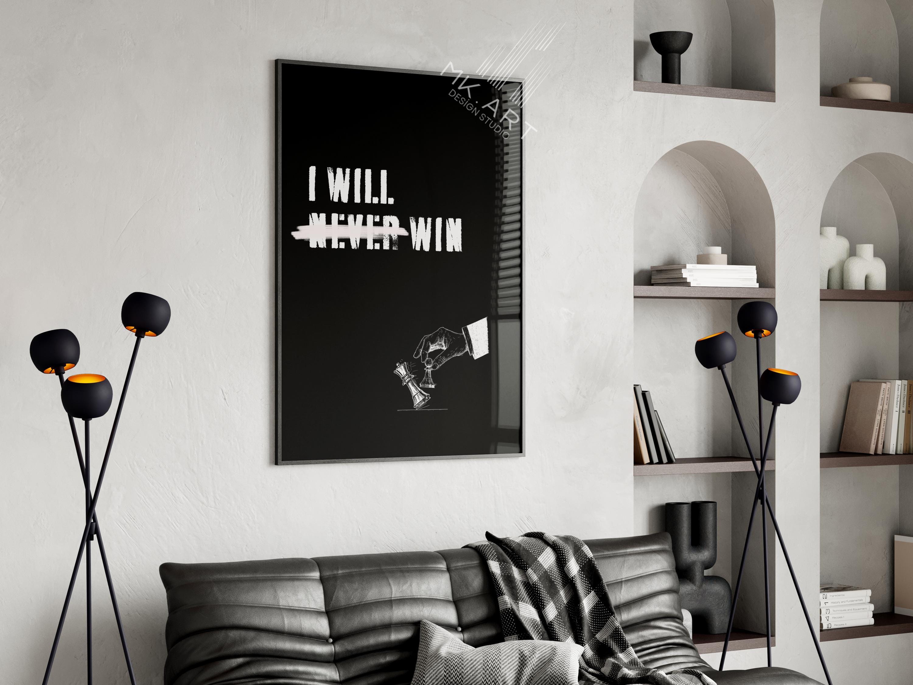 I Will Win Motivational Printable Wall Art, Black and White Positive ...