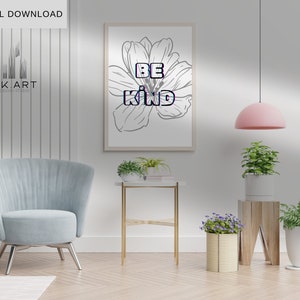 Be Kind Printable Wall Art, Quote Poster, Printable Wall Art, Modern ...