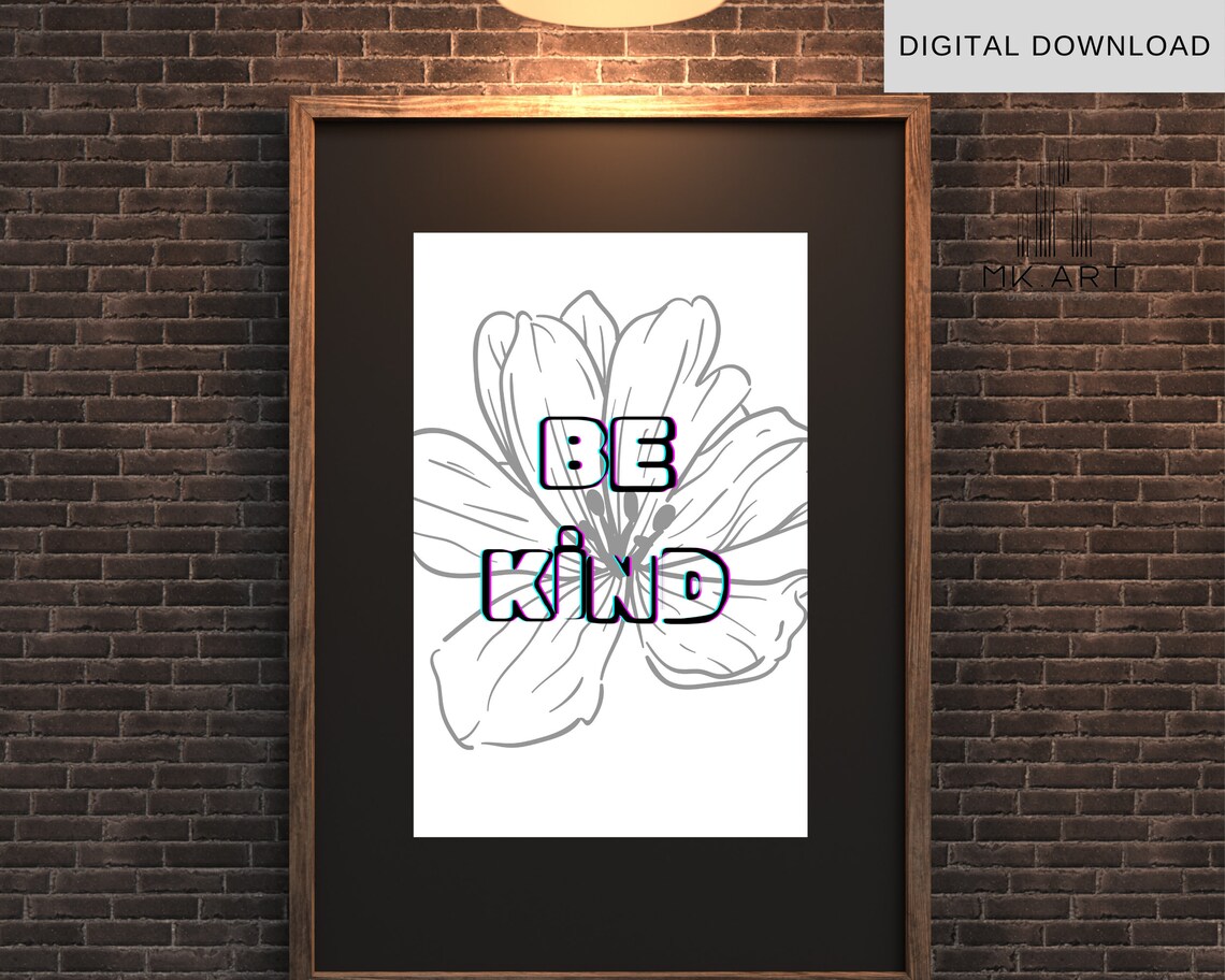 Be Kind Printable Wall Art, Quote Poster, Printable Wall Art, Modern ...