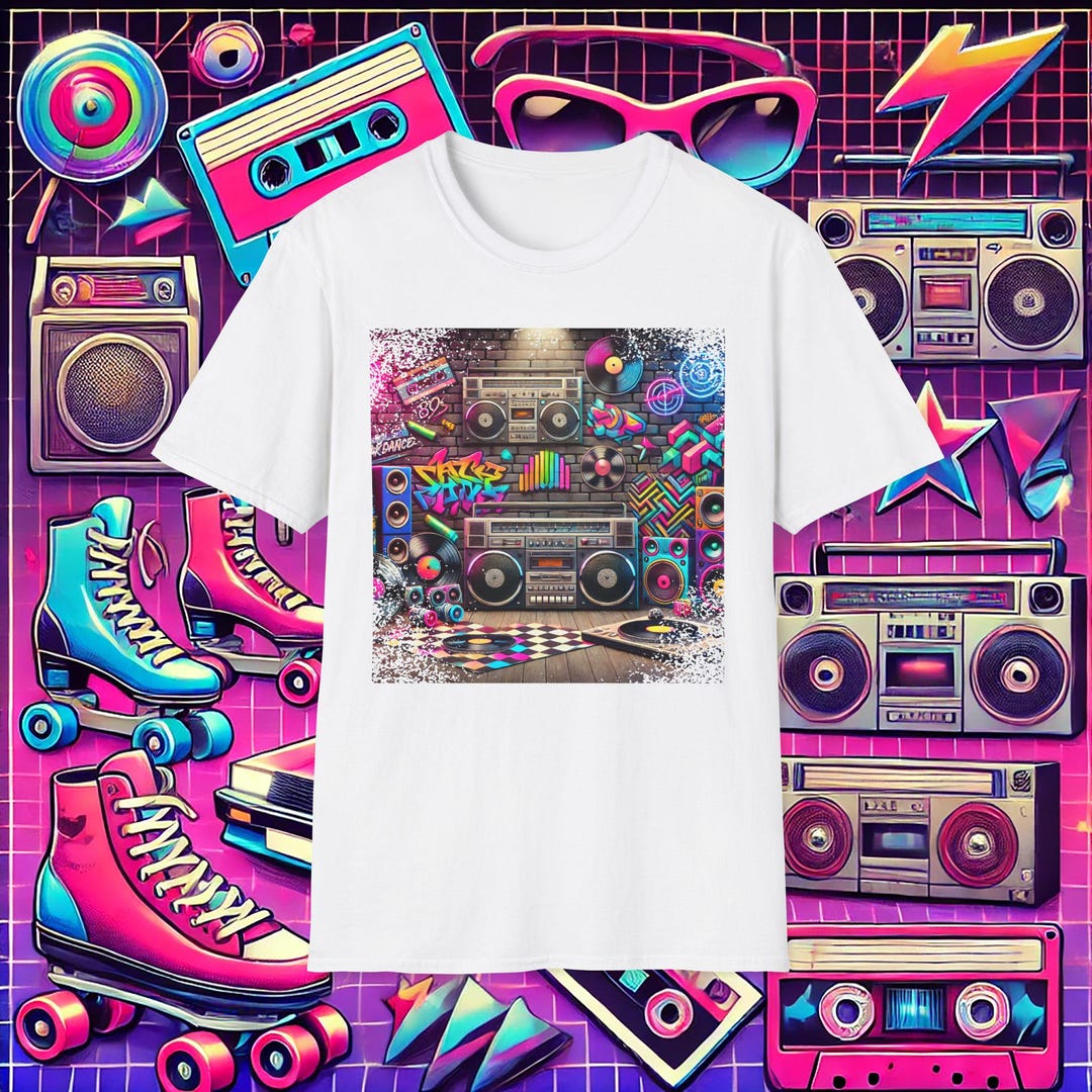 Retro 80s Hip Hop Themed T-shirt - Etsy