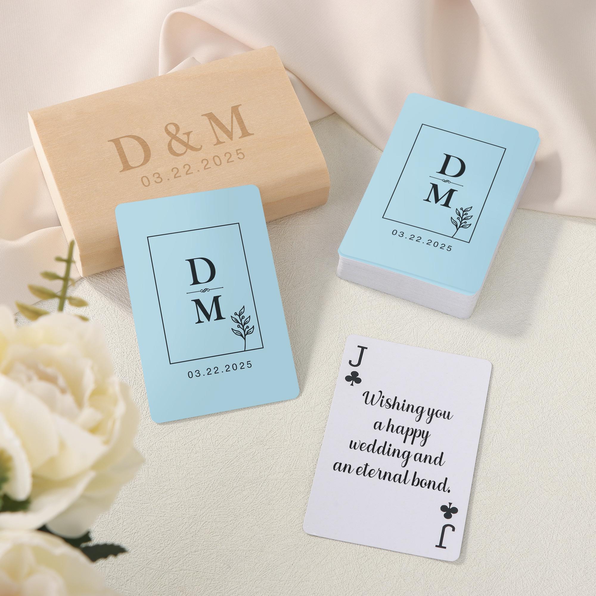 Personalized Wedding Guest Book - Minimalist Playing Cards With Couple ...