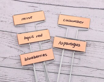 Copper Garden Markers Metal Plant Labels Plant Tags Herb Markers Garden ...