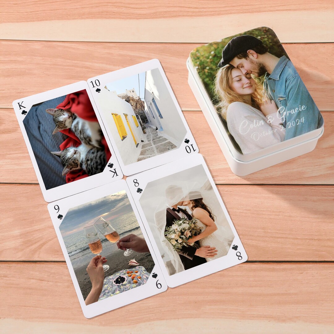 Custom Picture Playing Cards With Box, Personalised Photo Album ...