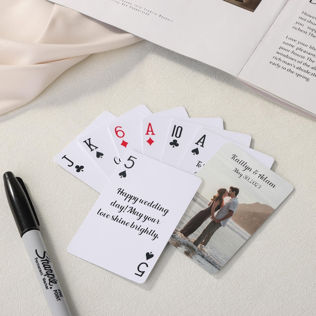 Wedding Guest Book Deck of Cards, Personalized Photo Wedding Book Idea ...