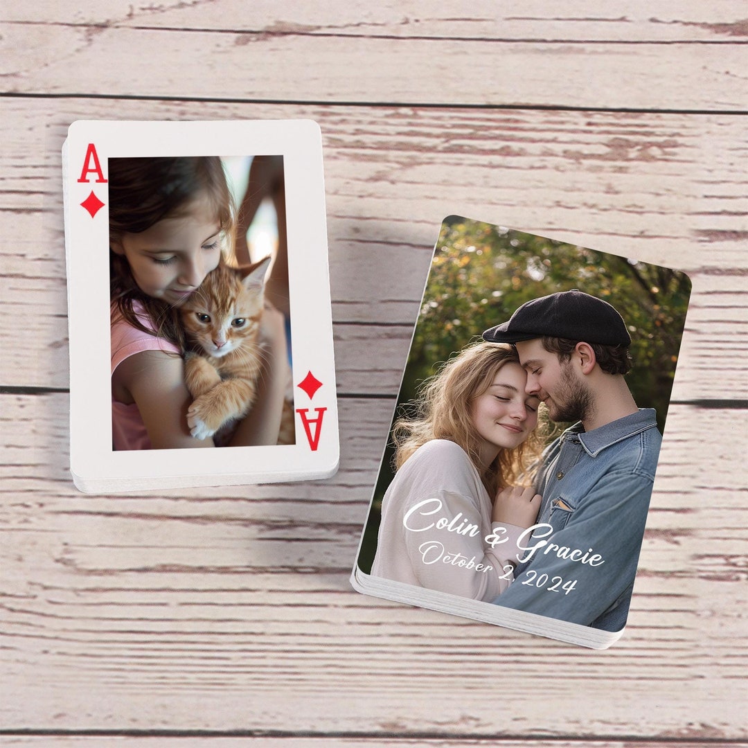 Custom Playing Cards With Photos, Unique Deck of Cards, Wedding Poker ...