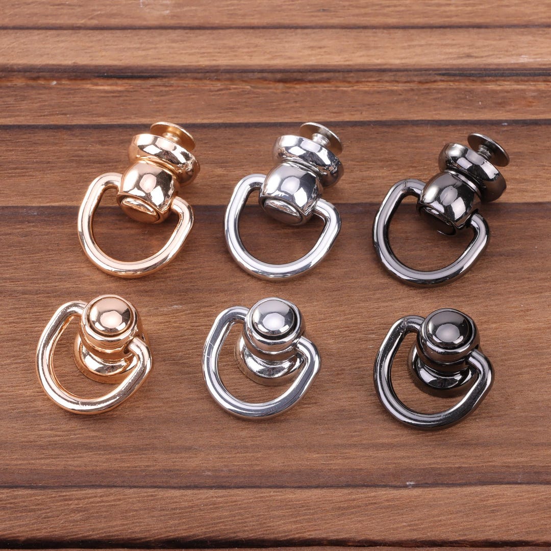 Brass Chicago Screw With Ring, Screw Rivets With Swivel D-ring, Bag ...