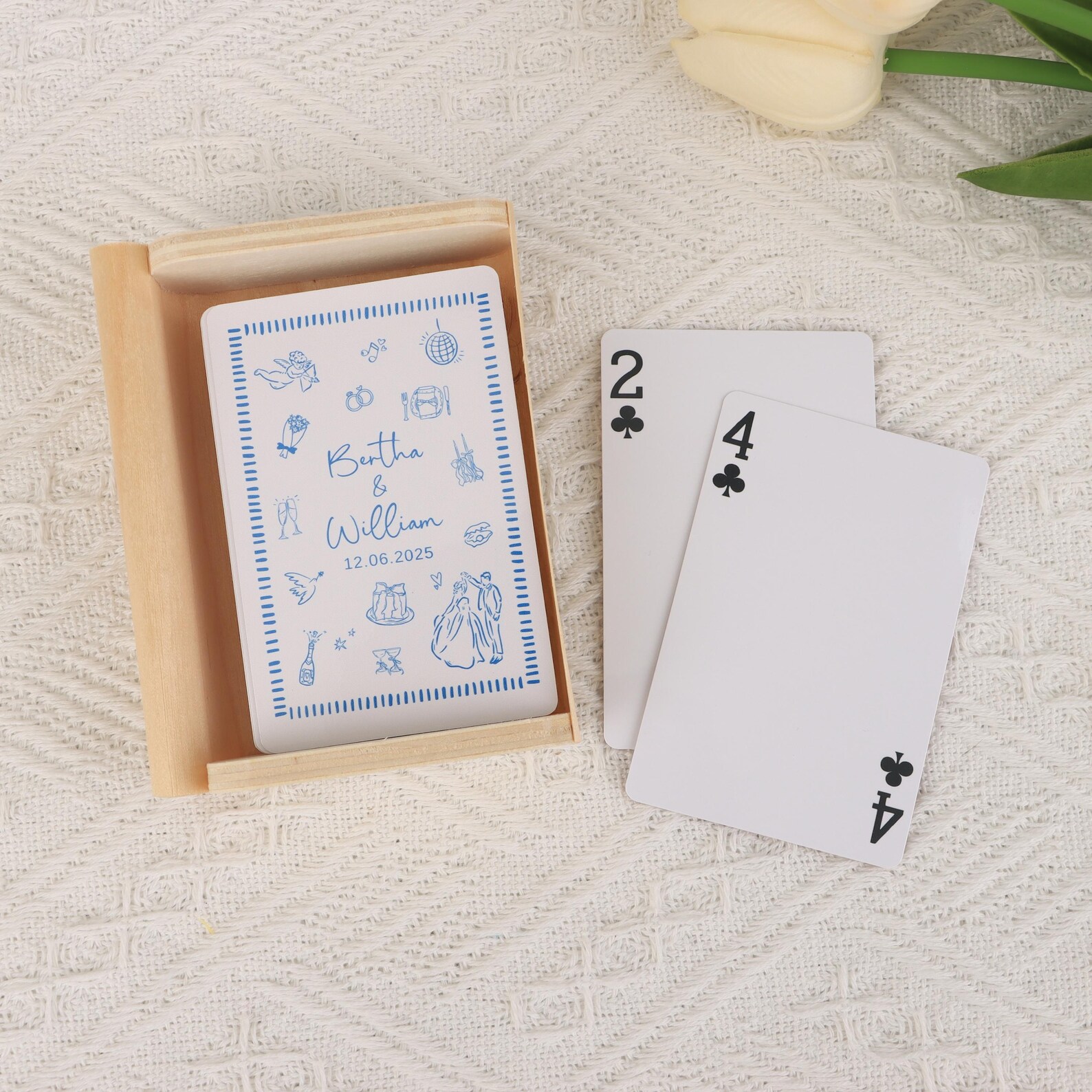 Custom Blank Playing Cards, Hand-drawn Wedding Guest Book, Wedding ...