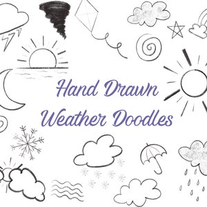 Hand Drawn Weather Doodles PNG Instant Download - Etsy
