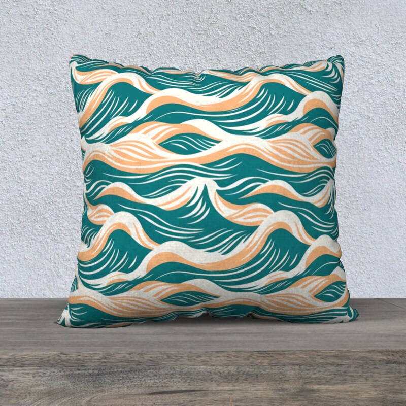 Waves Pillow - Etsy
