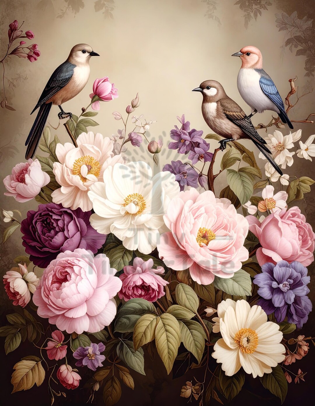 Large Decoupage Paper for Furniture | Floral Rice Paper | Timber Tale ...