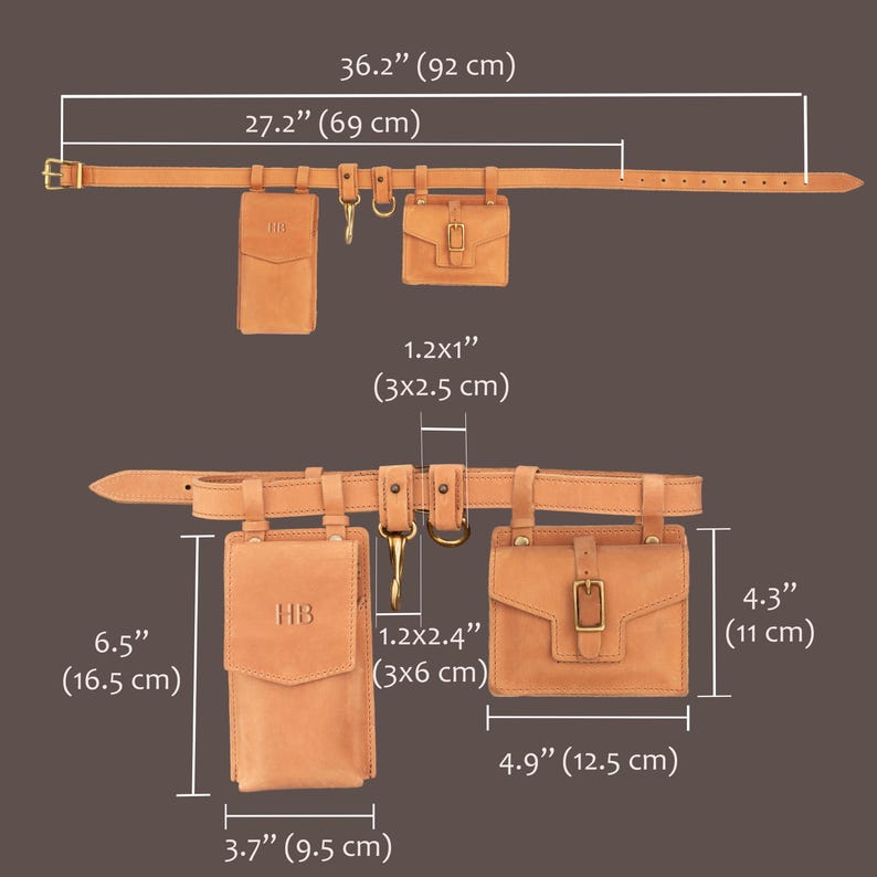 Women's Leather Utility Belt With Removable Pouches Versatile and ...