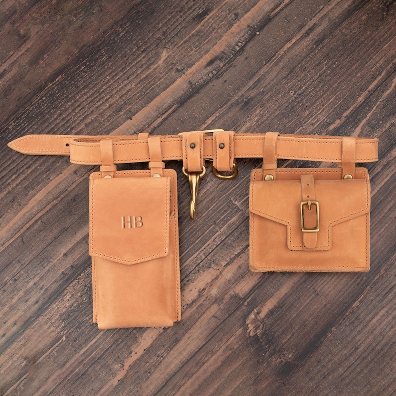 Women's Leather Utility Belt With Removable Pouches Versatile and ...