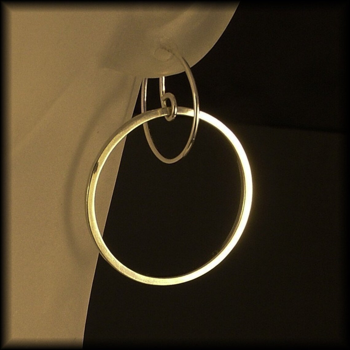 Modern Silver Hoops / Unique Floating Hoop Design / A - Etsy