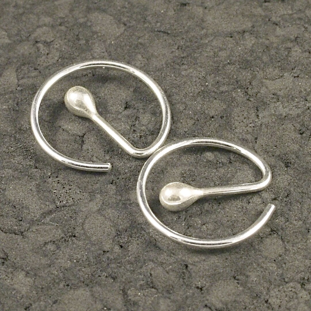 Small Silver Hoops * Sleeper Hoop Earrings * Unisex * 24 Hour Wear SS ...