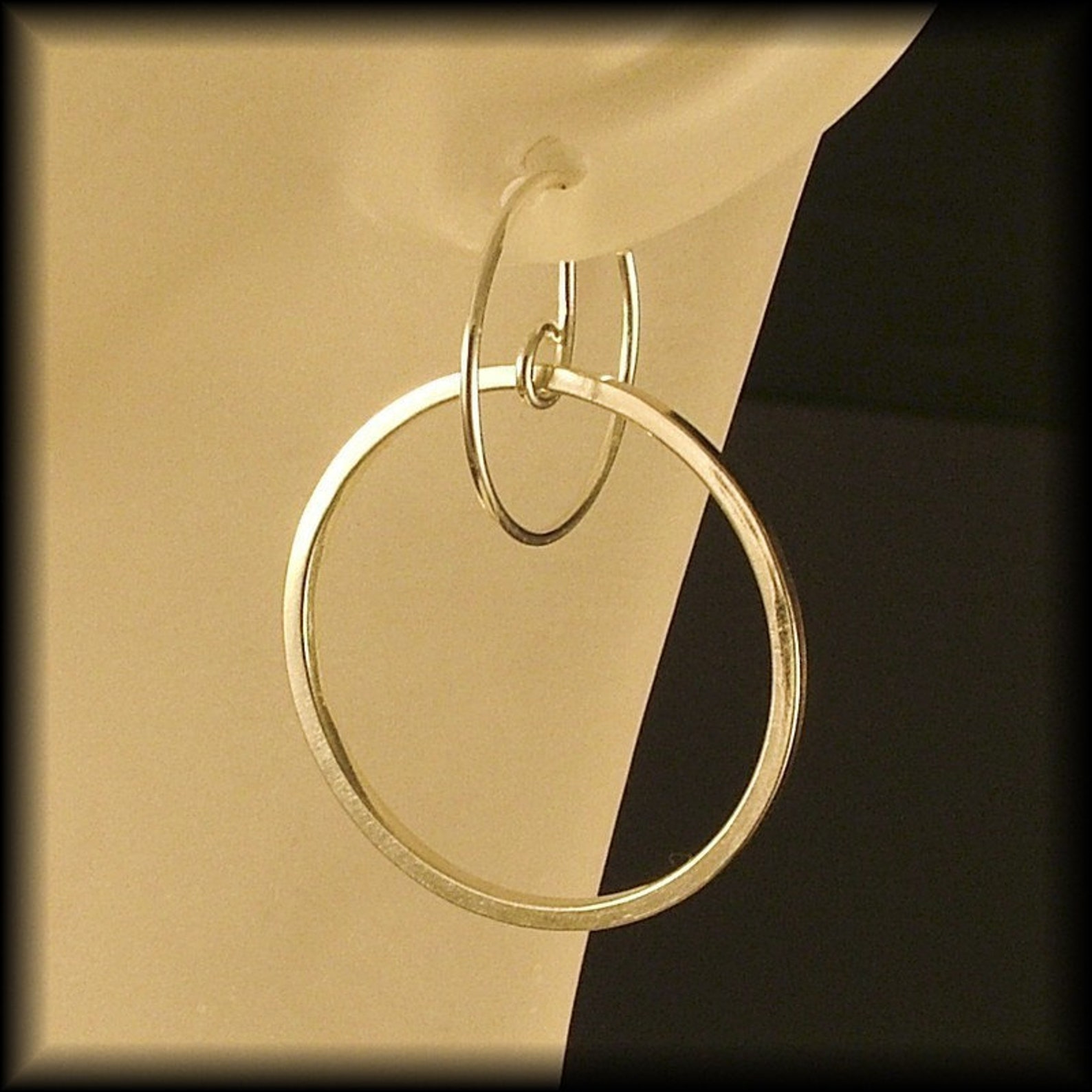 Modern Silver Hoops / Unique Floating Hoop Design / A Metalrocks ...