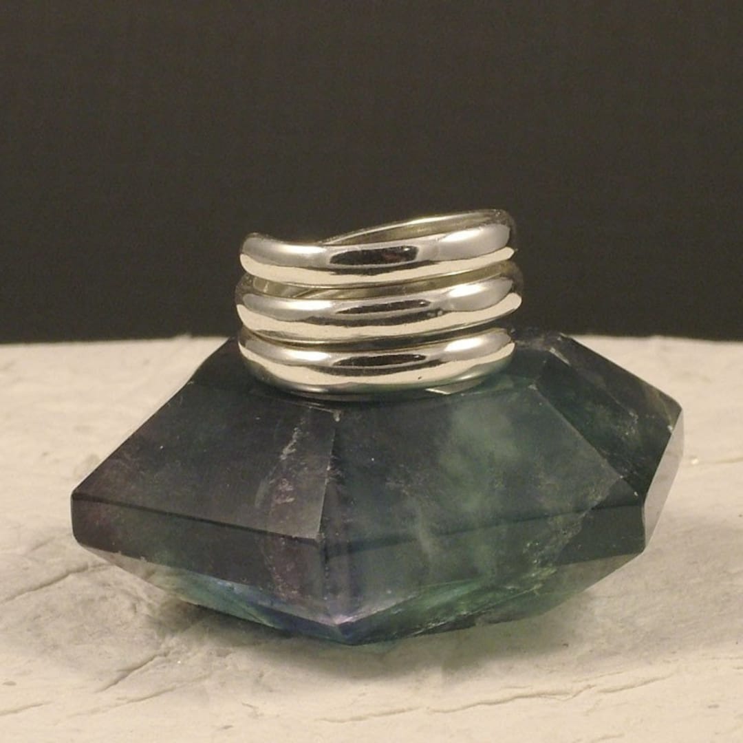 Heavy Silver Ring Solid Argentium Sterling Band Mens or Ladies ...