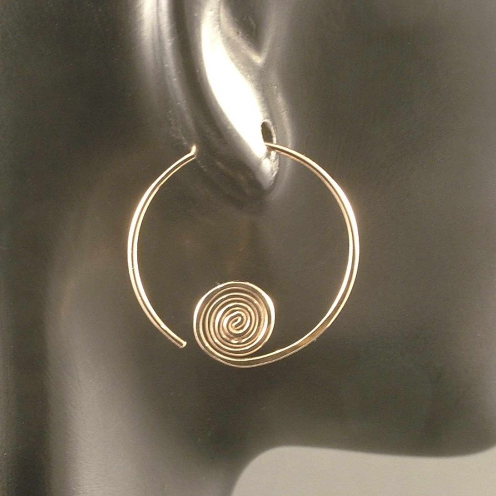 Rose Gold Hoops Pink Gold Hoop Earrings Simple Classic | Etsy