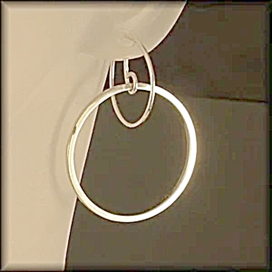 Modern Silver Hoops / Unique Floating Hoop Design / A Metalrocks ...