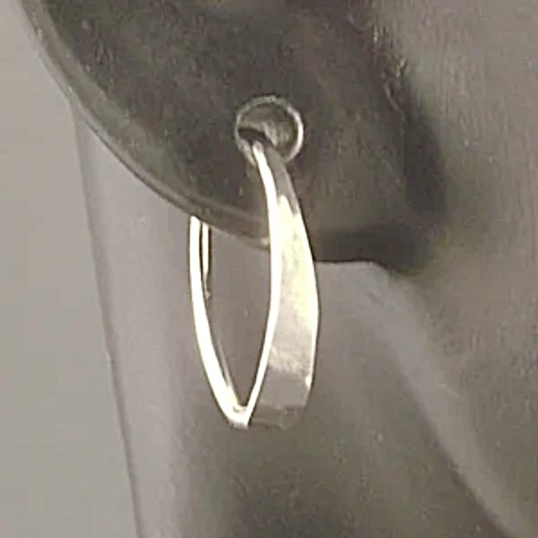 Hammered Sterling Silver Sleeper Hoops - Argentium Earrings - Handmade ...