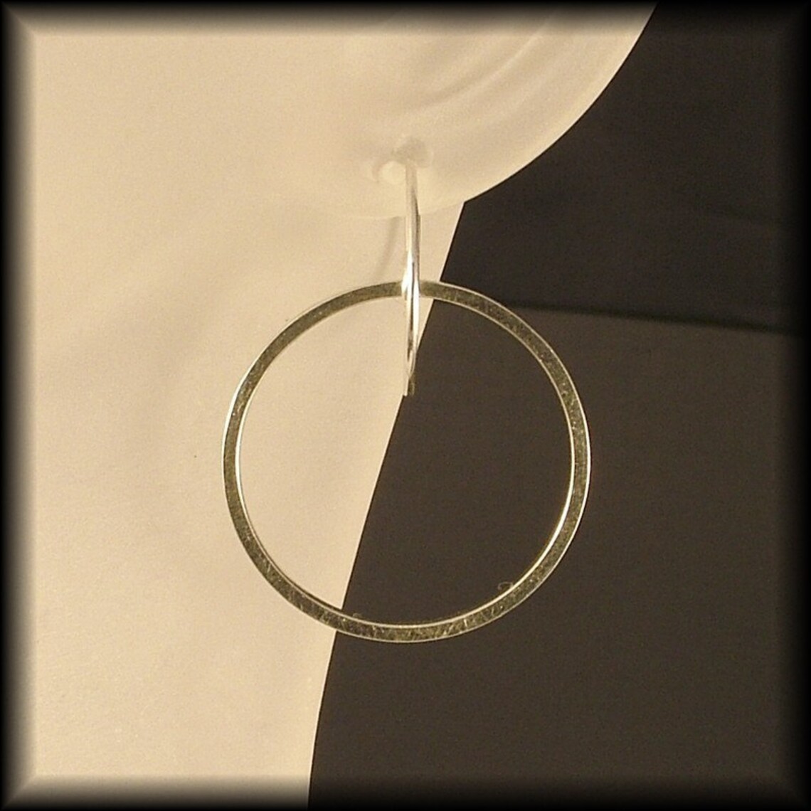 Modern Silver Hoops / Unique Floating Hoop Design / A - Etsy