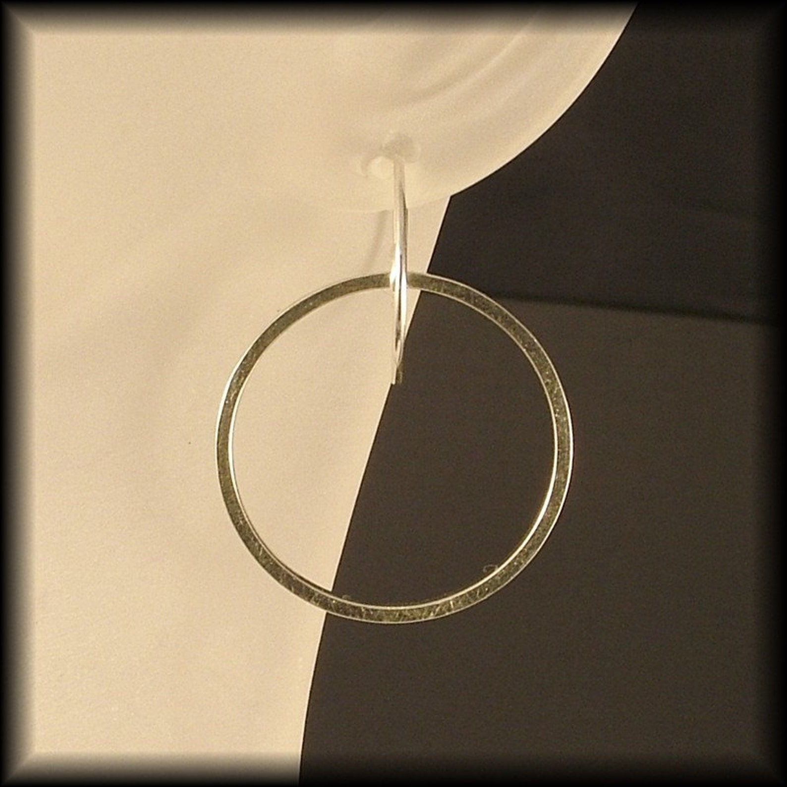 Modern Silver Hoops / Unique Floating Hoop Design / A Metalrocks ...