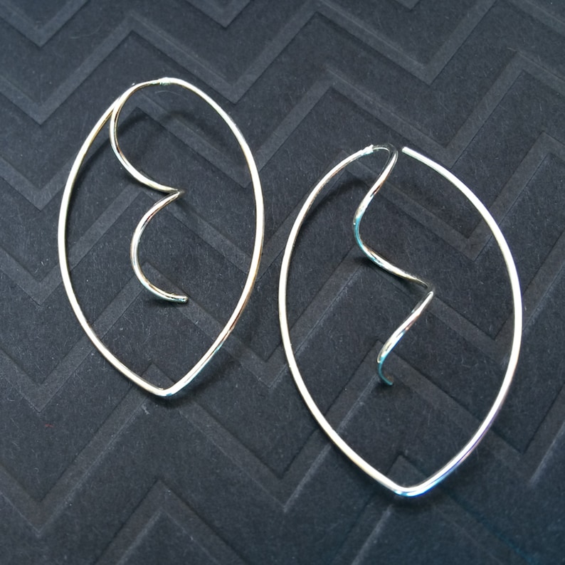 Silver Hoops With a Twist Unique Silver Swirl Hoops 3D - Etsy