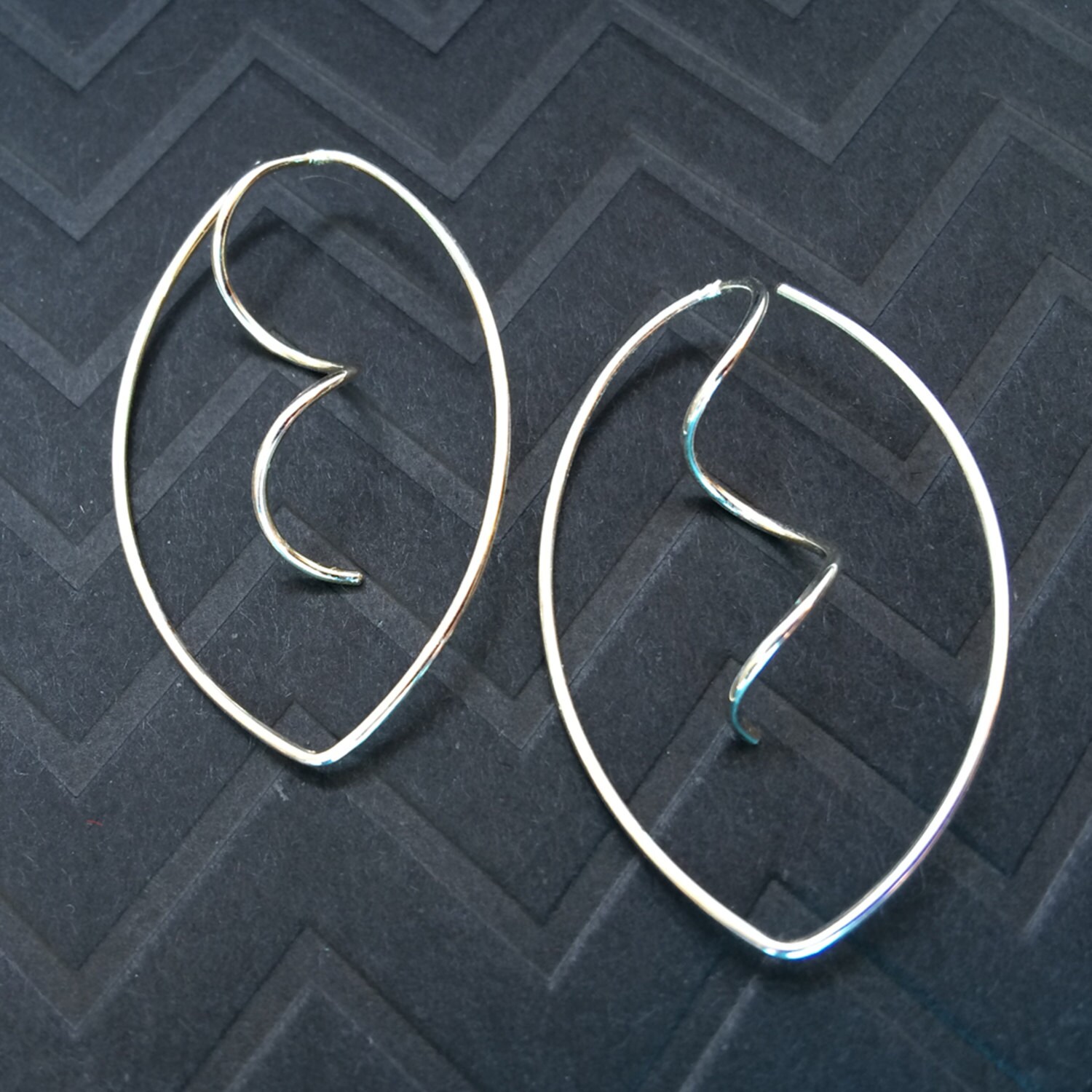 Silver Hoops With a Twist Unique Silver Swirl Hoops 3D - Etsy