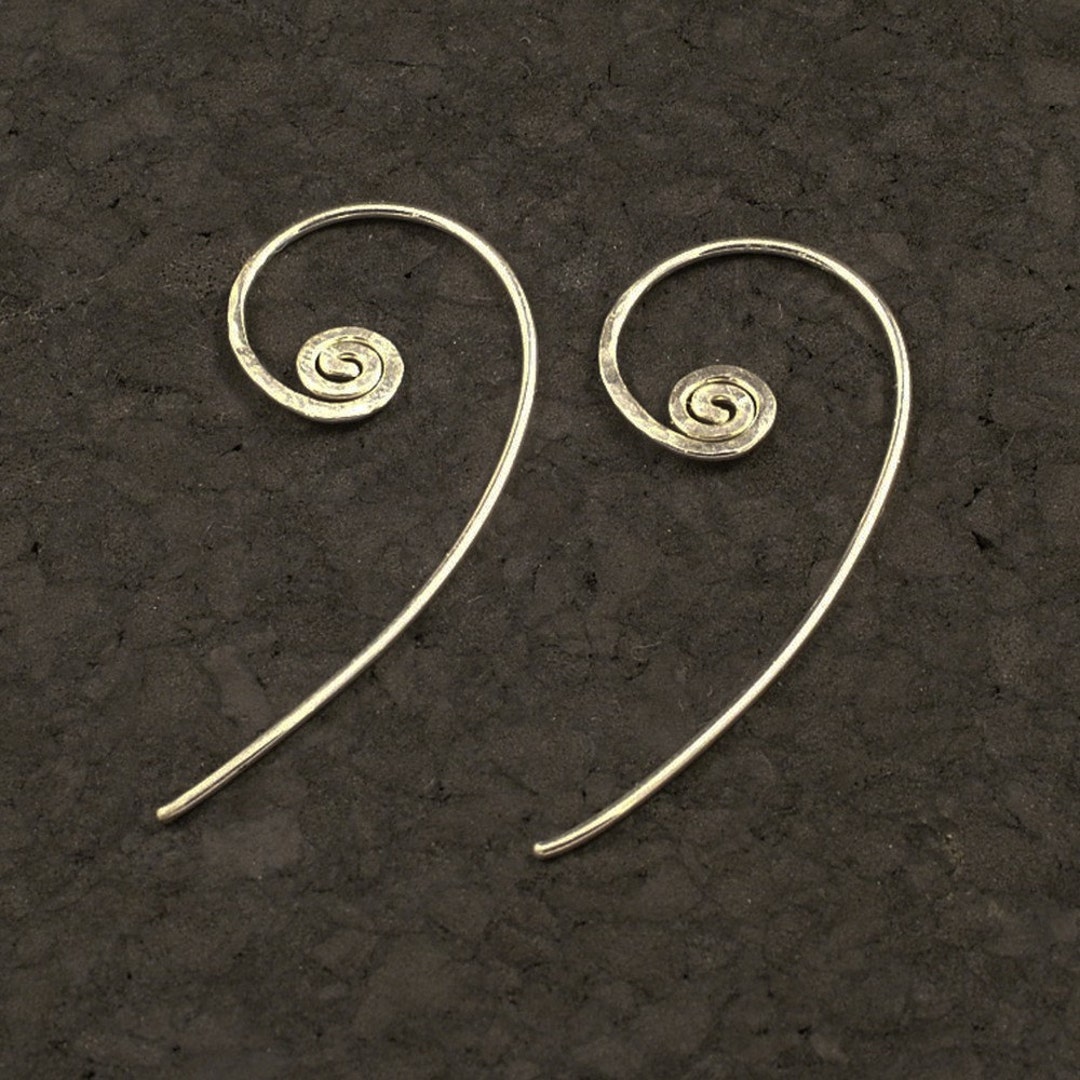Silver Spiral Earrings / Simple Unique Spirals of Argentium Sterling ...