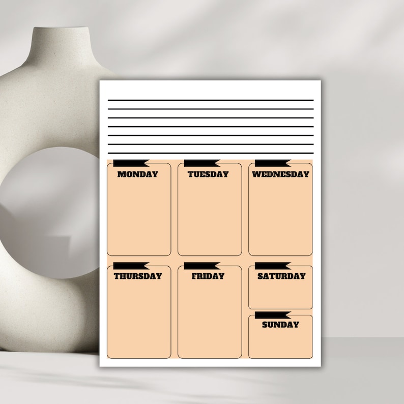 Printable Weekly Planner, Customizable Weekly Planner, Minimalist ...