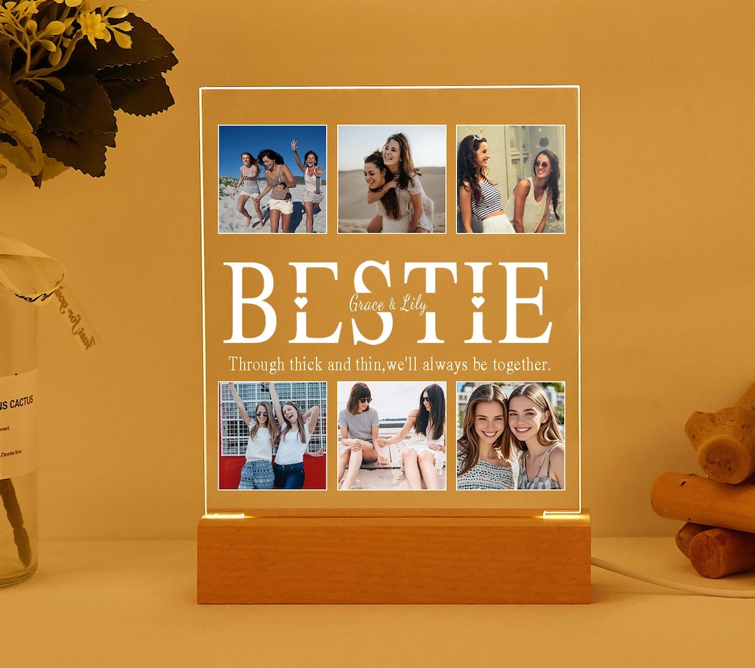 Personalized Bestie Photo Collage Night Light,custom Bestie Gift ...