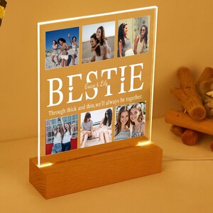 Personalized Bestie Photo Collage Night Light,custom Bestie Gift ...